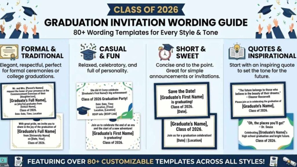 Graduation Invitation Wording: 80+ Templates(2026)